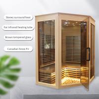 China Luxury Traditional 5-6 Person Himalayan Salt Dry Sauna | 4500W Harvia Heater | 1700×1050×930×2000mm for sale