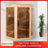 China Luxury Traditional 5-6 Person Himalayan Salt Dry Sauna | 4500W Harvia Heater | 1700×1050×930×2000mm for sale