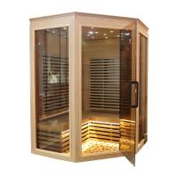China Luxury Traditional 5-6 Person Himalayan Salt Dry Sauna | 4500W Harvia Heater | 1700×1050×930×2000mm for sale