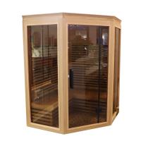 China Luxury Traditional 5-6 Person Himalayan Salt Dry Sauna | 4500W Harvia Heater | 1700×1050×930×2000mm for sale
