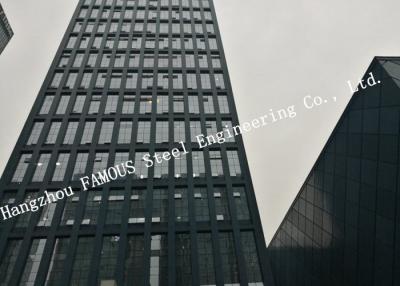 China Double Silver Low-E Coating Film Glazed Stick-built System Glass Façade Curtain Wall Office Buildings for sale