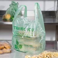 China Biodegradable Green T Shirt Shopping Bags HDPE Material With 1 / 6 Size for sale