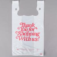 China White Colour Thank You T Shirt Shopping Bags Plastic Customized Printing for sale