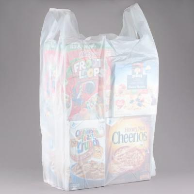 China LDPE Material White Plastic T Shirt Bags , Reusable Personalized T Shirt Bags for sale