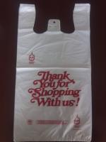 China 300+160*525mm 13mic White  Plastic T-Shirt Shopping Bag - 1000/Case , HDPE Material for sale