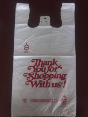 China 300+160*525mm 13mic White  Plastic T-Shirt Shopping Bag - 1000/Case , HDPE Material for sale