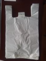 China 400+190*650mm 16mic White  Plastic T-Shirt Shopping Bag - 500/Case , HDPE Material for sale