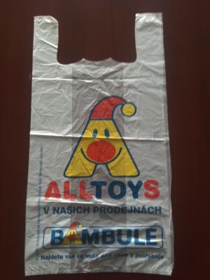China 240+120*450mm 16mic  Plastic T-Shirt Shopping Bag - 500/Case , HDPE Material for sale