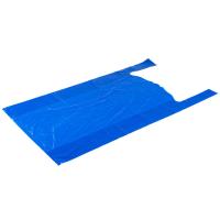 China 35 Mic Blue Unprinted T Shirt Shopping Bags LDPE Material 18