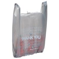 China Extra Large Gray T Shirt Shopping Bags Thank You Pattern Customized Printing for sale