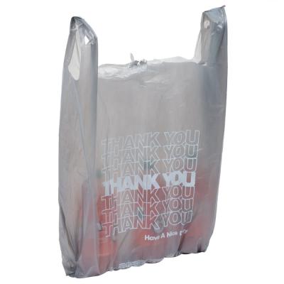 China Extra Large Gray T Shirt Shopping Bags Thank You Pattern Customized Printing for sale
