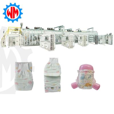 China High Speed Full Servo Baby Diaper Production Line - 500 PPM Efficiency, 25m x 6m x 3m Dimensions with CE Certification for sale