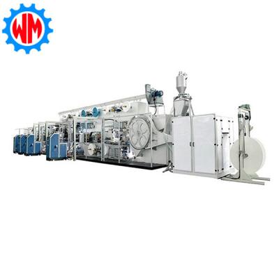 China Full Servo Adult Diaper Making Machine with PLC Control, 250-350 pcs/min Production, 400 KW Capacity for sale