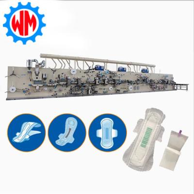China High Speed Full Servo Sanitary Napkin Production Line 1000-1200pcs/min 45kW PLC Control System for sale