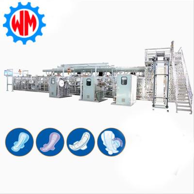 China Full Servo Baby Diaper Production Line with 800pcs/min Speed and PLC Control for M/L/XL/XXL Sizes for sale