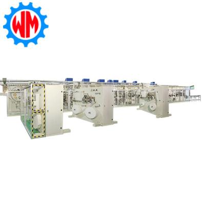 China Fully Automatic Baby Diaper Production Line 25m×6m×3m with 380V Power and Custom Sizes S/M/L/XL for sale