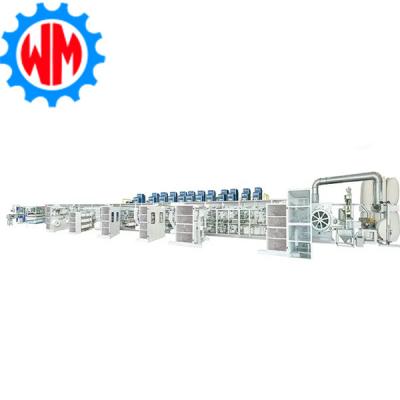 China 380V 50Hz 4 Phase Diaper Manufacturing Machine Production Line Customized 25m for sale