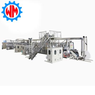 China Full Servo Automatic Diaper Manufacturing Machine 380V 50Hz with 90 Tons Weight and 98% Qualified Rate for sale