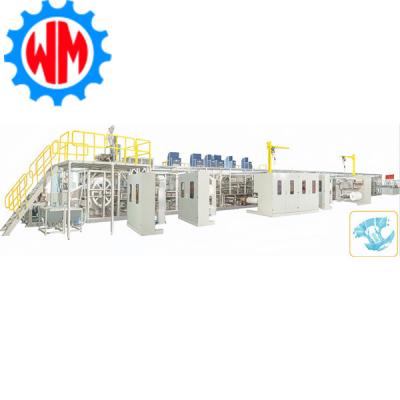 China Big Ring Waist Baby Diaper Production Line 600-800 Pcs/Min with 205KW Power and 97% Qualified Rate for sale