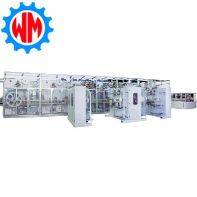 China Full Servo Baby Diaper Making Machine 600pcs/min 70 Tons with PLC Control and Auto Packaging System for sale