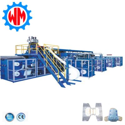 China Full Servo Adult Diaper Making Machine 400pcs/min with Packaging Line 380V for sale