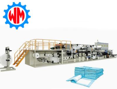 China WM-MT03 Underpad Manufacturing Machine 205KW Power Capacity 250 m/min Speed with PLC Control System for sale