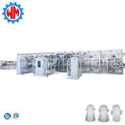 China Full Servo Sanitary Napkin Production Line WM-ASN12 Automatic 800-1200 PPM Fluff Pulp for sale