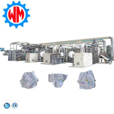 China PLC Control 800pcs/min Baby Diaper Making Machine 230KW Semi Servo Drive for sale