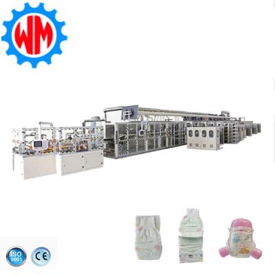 China Full Servo Baby Diaper Making Machine 800pcs/min PLC Control CE ISO9001 for sale
