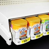 China 48 Inch Infant Formula Security Merchandiser Tilting Push Lever Shelf Pusher for sale