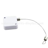 China Square Anti Theft Pull Box 43x43x17mm ABS Plastic Retractable Security Tether 90cm Cable for sale