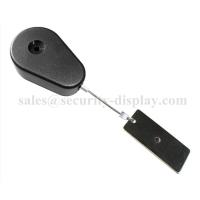 China Teardrop Pullbox Anti Theft Tether 90cm Cable 0.9mm Diameter with Sticky Dog Tag Endfitting for sale