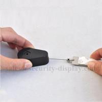 China Teardrop Pullbox Anti Theft Tether 90cm Cable 0.9mm Diameter with Sticky Dog Tag Endfitting for sale