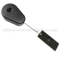 China Teardrop Pullbox Anti Theft Tether 90cm Cable 0.9mm Diameter with Sticky Dog Tag Endfitting for sale