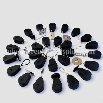 China Drop-shaped Retractable Anti Theft Security Cable Pull Box Recoiler 90cm 0.9mm for sale