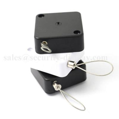China Plastic Square Anti-Theft Recoiler 43x43mm with Adjustable Loop Cable End 90cm for sale