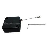 China Square Anti-Theft Pull Box 43x43x16mm with 38mm Round Adhesive Plate End 90cm Cable for sale