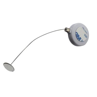 China Mini Round Anti-Theft Display Retractor 90cm Cable 0.9mm Diameter Metal Sticking Plate End for sale