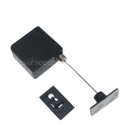 China Mini Square Anti-Theft Recoiler with Pause Function 90cm Cable 0.9mm Stainless Steel for sale