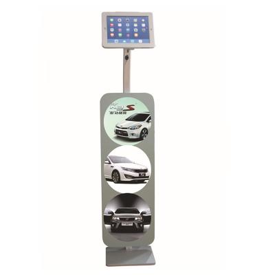 China Locking iPad Kiosk Stand Clamshell Bracket with Billboard 24.6x19.2cm Aluminum for sale
