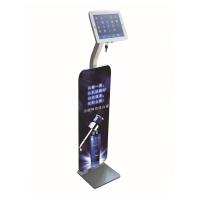 China Locking iPad Kiosk Stand Clamshell Bracket with Billboard 24.6x19.2cm Aluminum for sale