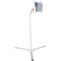 China Silver Powder Coat Tablet iPad Pro Locking Clamshell Floor Kiosk Stand 11.5x5.3x3in for sale