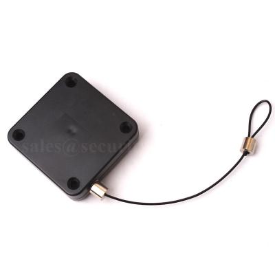 China Big Square Plastic Anti Theft Pull Box Recoiler 90cm Cable 1.5mm Diameter for sale