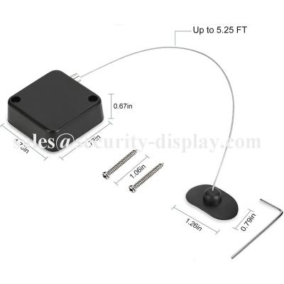 China Retractable Security Cable Lock with Double Sided 3M Adhesive for TV DVD 90cm for sale