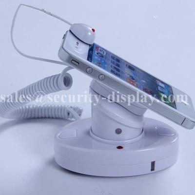 China Wall Mounted Anti Shoplifting Cell Phone Security Display Stand 105dB Alarm 150cm Spring Cable for sale