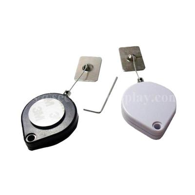 China Heart Shaped Anti Theft Pull Box Recoiler 90cm Stainless Steel Cable for sale