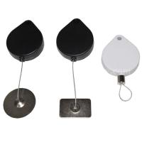 China Heart Shaped Anti Theft Pull Box Recoiler 90cm Stainless Steel Cable for sale