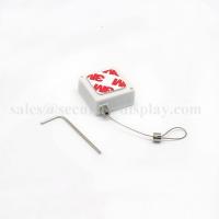 China Anti Theft Recoiling Tether 32x32x14mm ABS Plastic Pull Box with Loop Stop End S Hole for sale