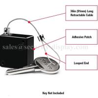 China 3M Adhesive Anti Theft Locking Retractable Key Chain 95cm 0.9mm Cable for sale