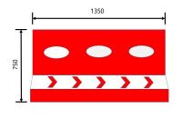 China Rotational Roto Moulded Products Road Barrier 1350x750mm 3 Holes for sale